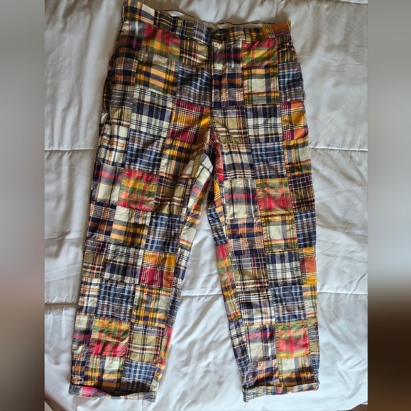 Brooks Brothers | Other | Brooks Brothers Milano Cotton Ff Madras Patchwork Plaid Pants 36x34 ...